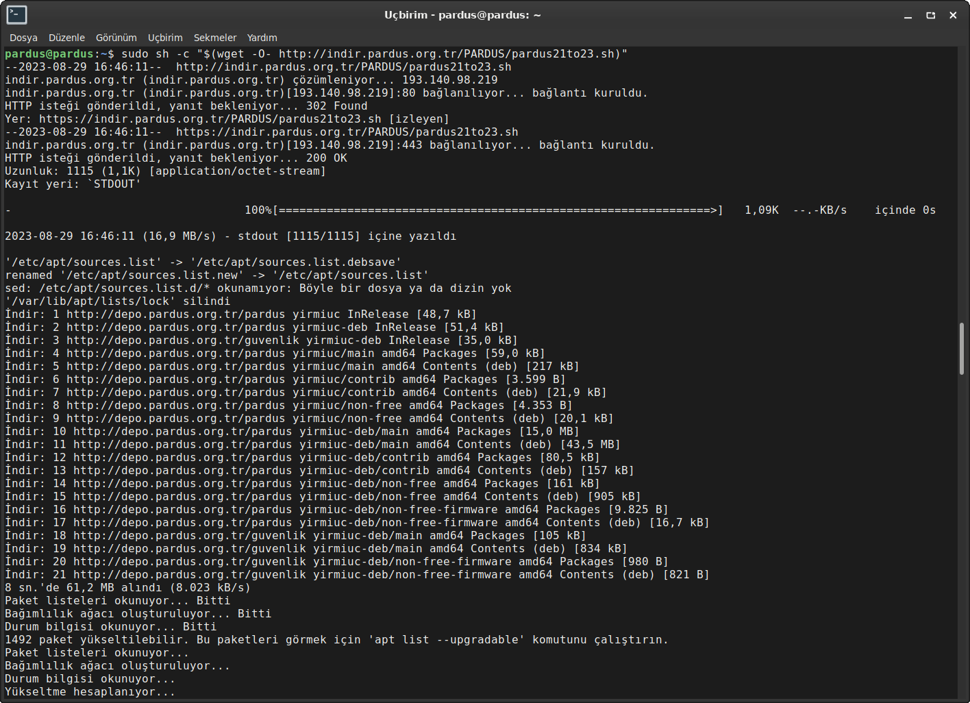 Pardus 21 den 23 e Yükseltme Kılavuzu – Pardus – TÜBİTAK ULAKBİM